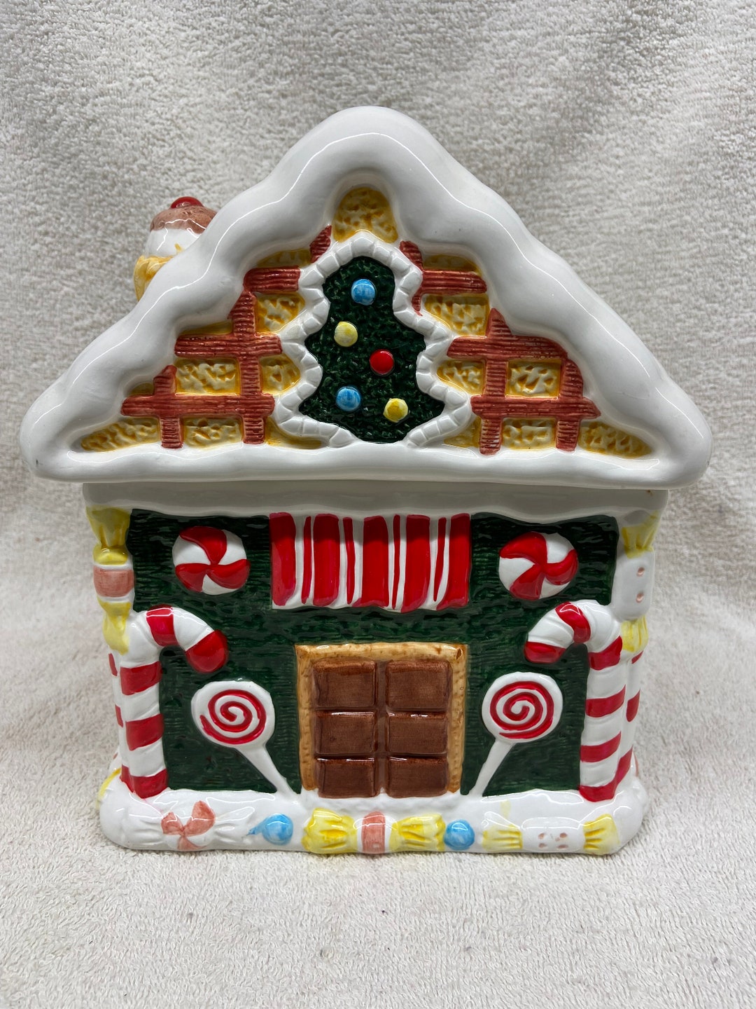 Vintage Ceramic Gingerbread House Cookie Jar - Etsy