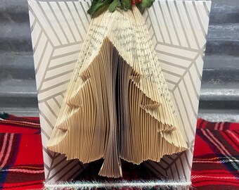 Handcrafted Christmas Tree Folded Book Art, Made With Hardback Preloved ...