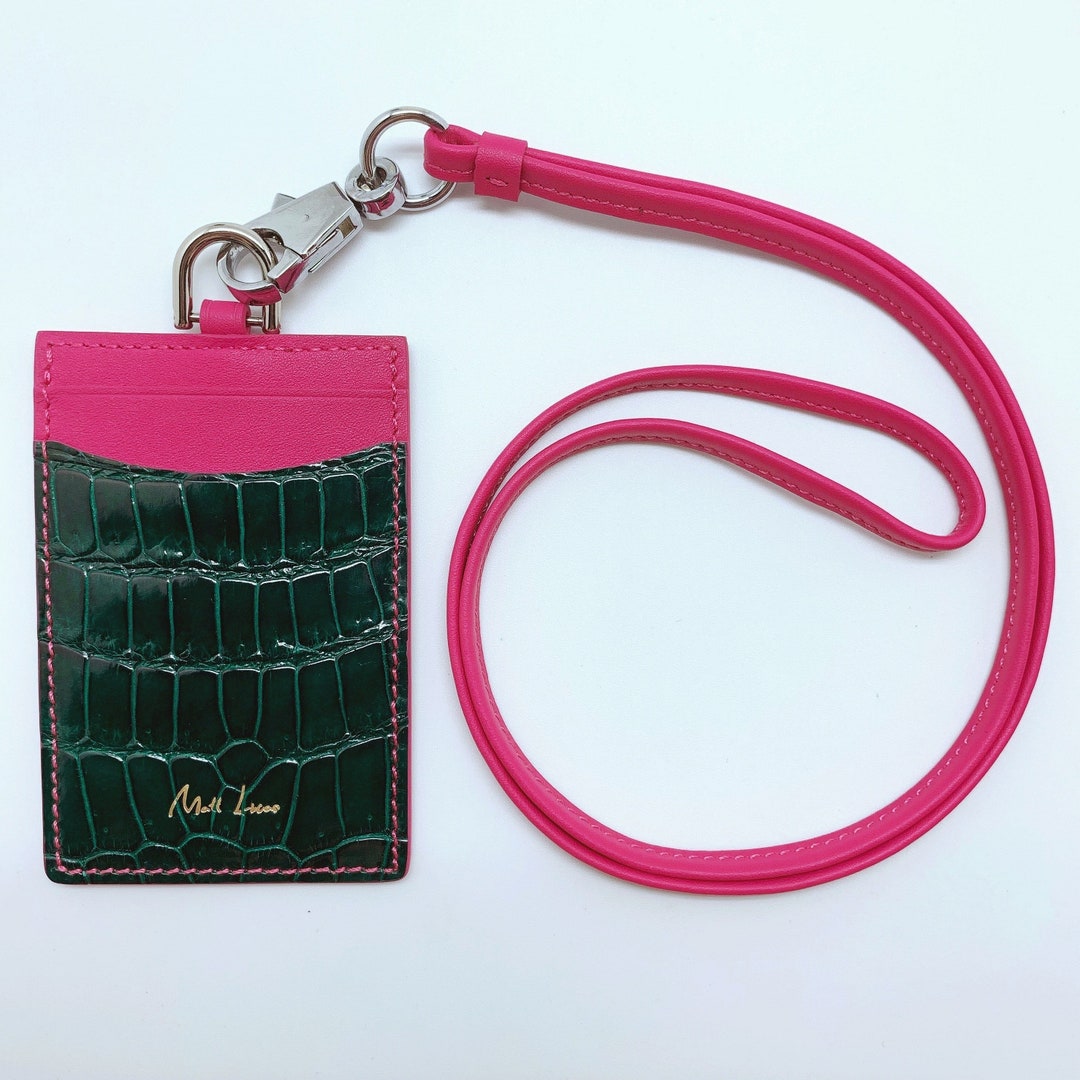 Handmade Alligator / Calf Skin ID Badge Holder Lanyard Free Shipping - Etsy