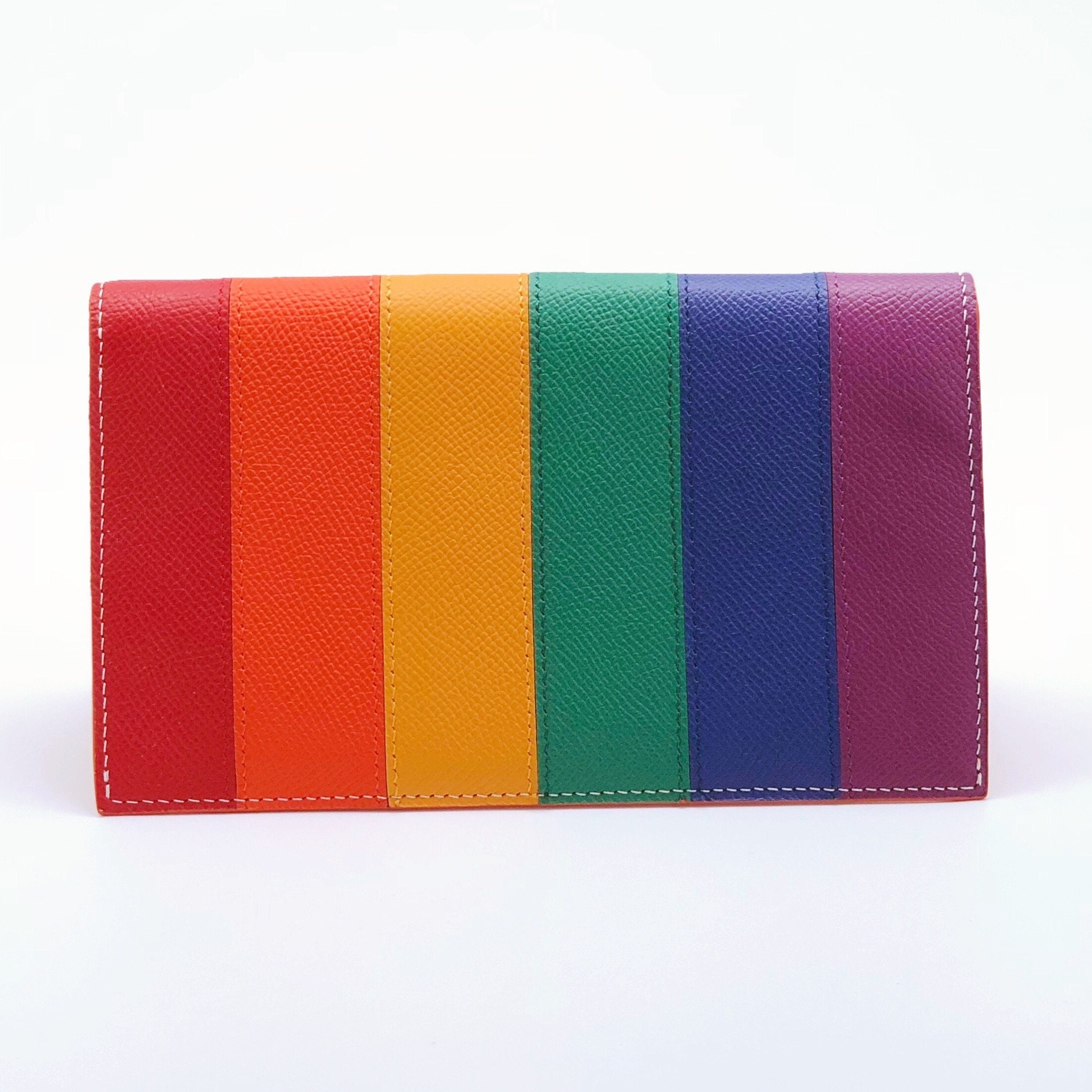 Handmade LGBT Gay Lesbian Rainbow Leather Bifold Purse/ Long | Etsy