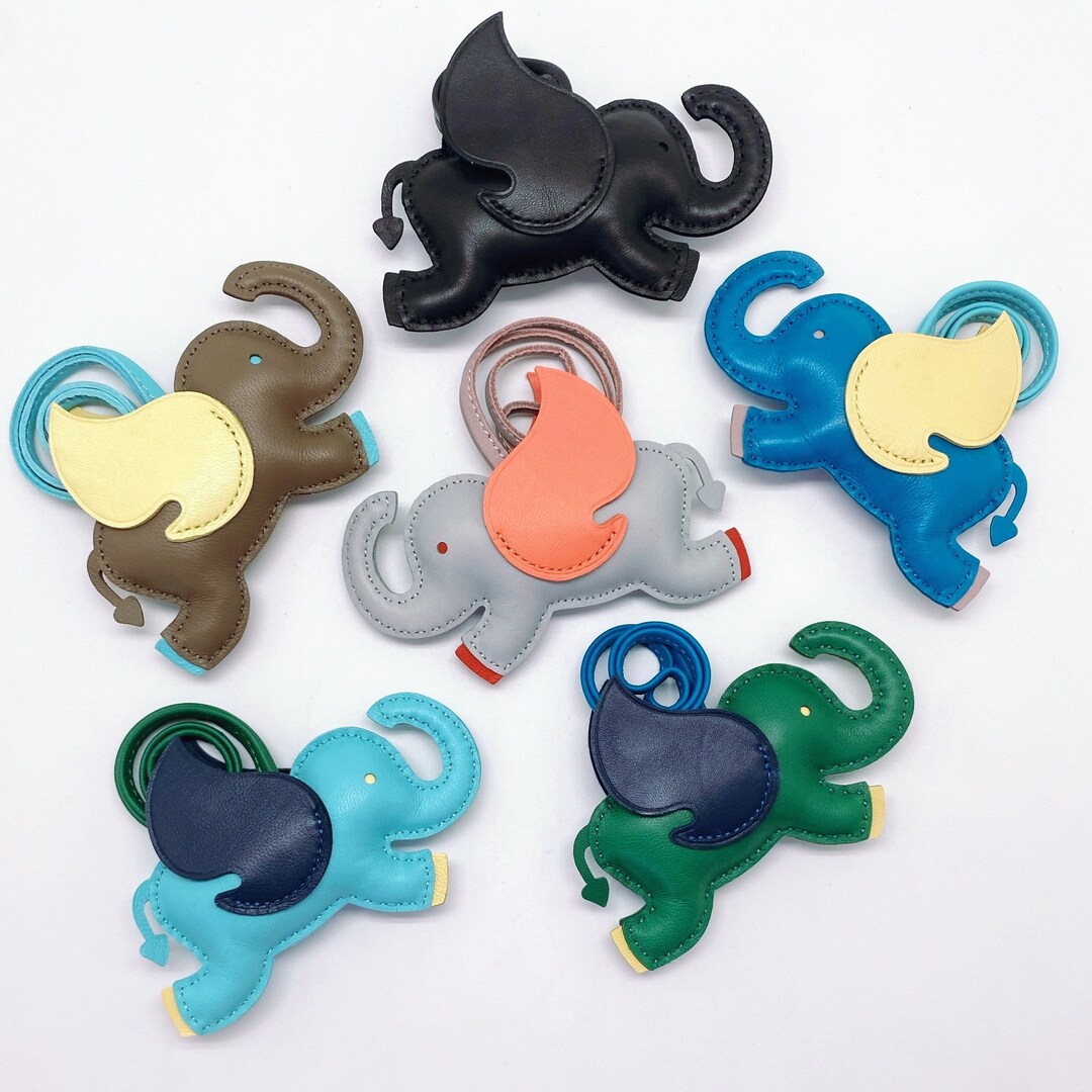 Handmade Sheep Skin Leather Dumbo Elephant Pegasus Bag Charm - Etsy