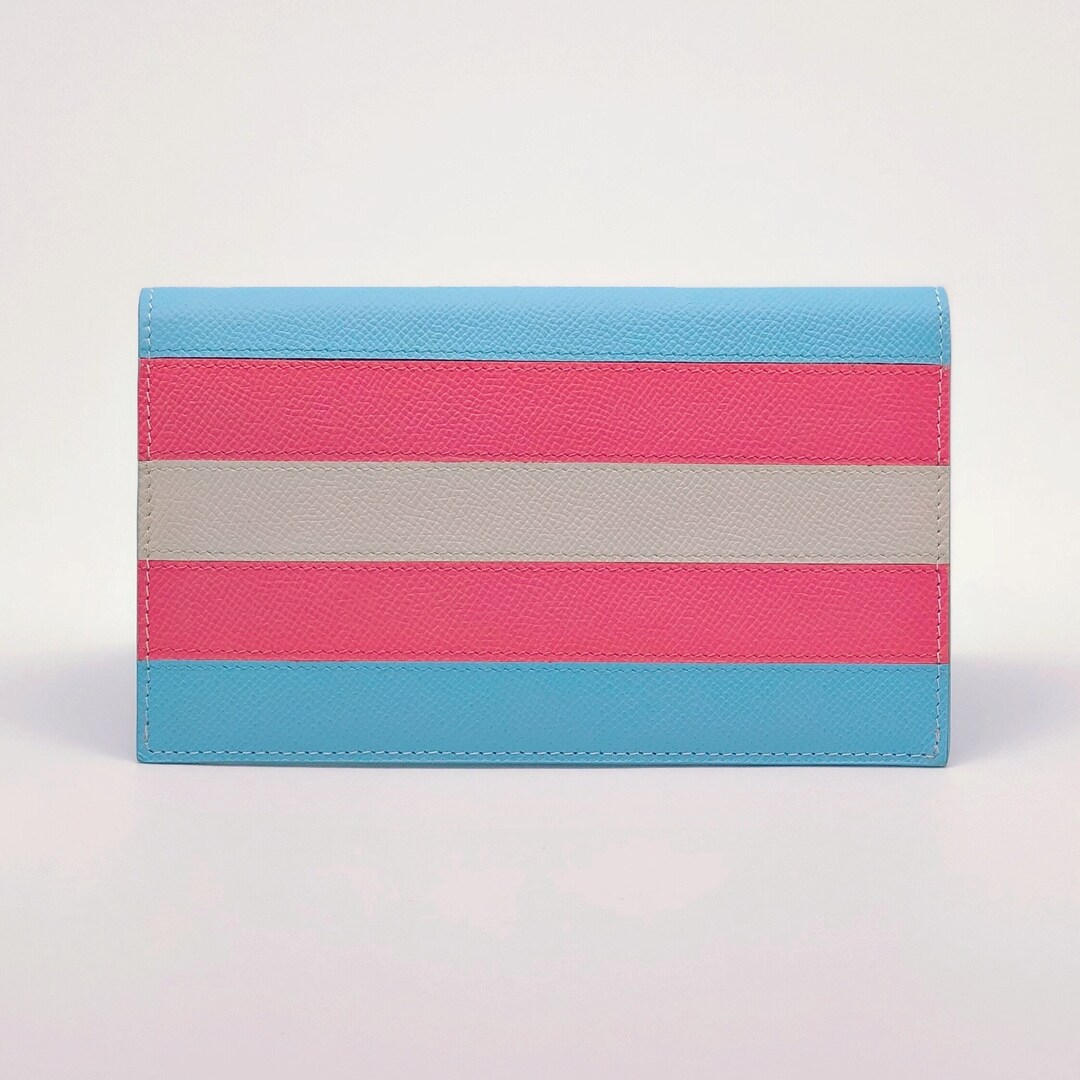 Handmade Transgender LGBT Gay Pride Leather Bifold Purse/ Long Wallet ...