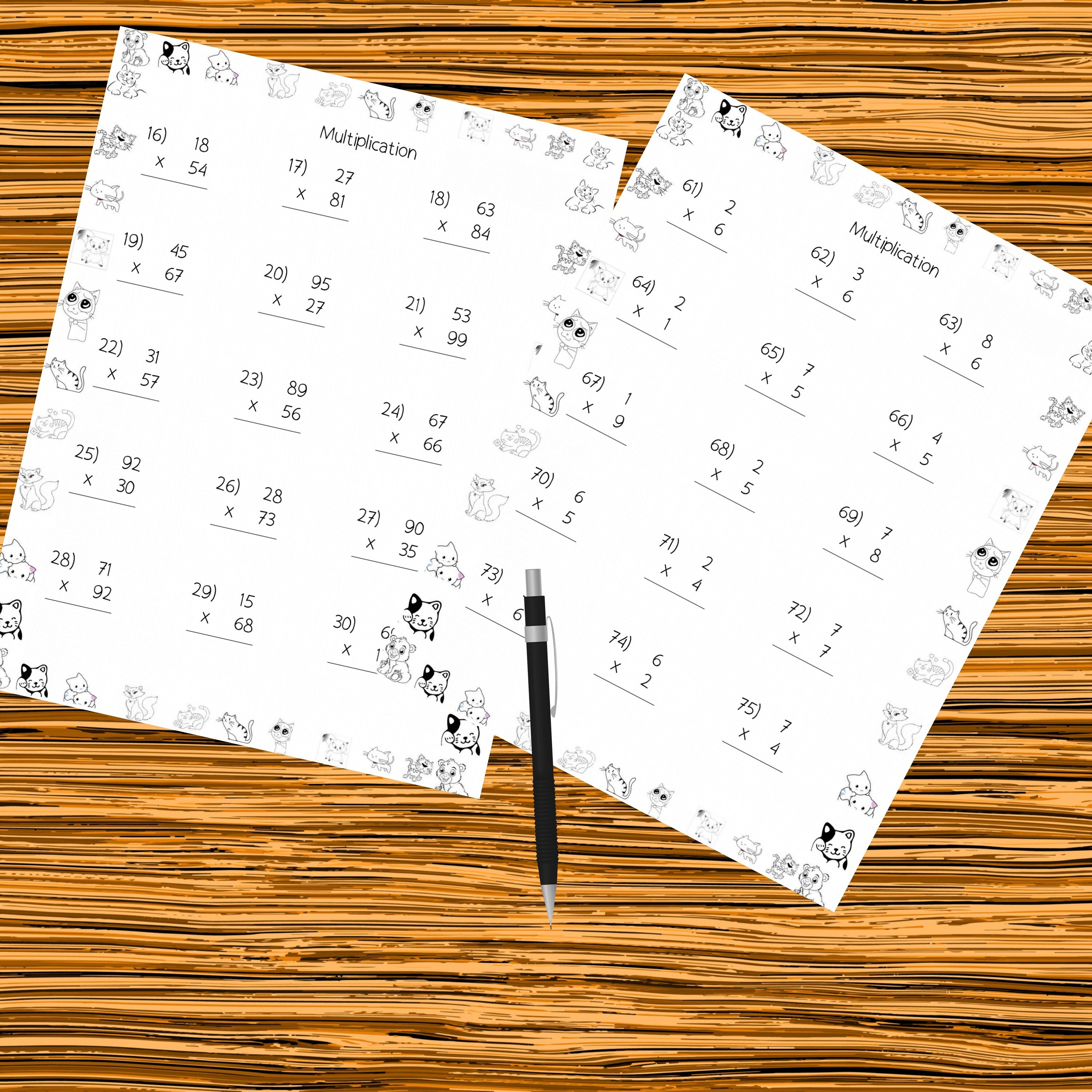 Kids Math Homeschool Printable Multiplication Chart Included worksheets ...