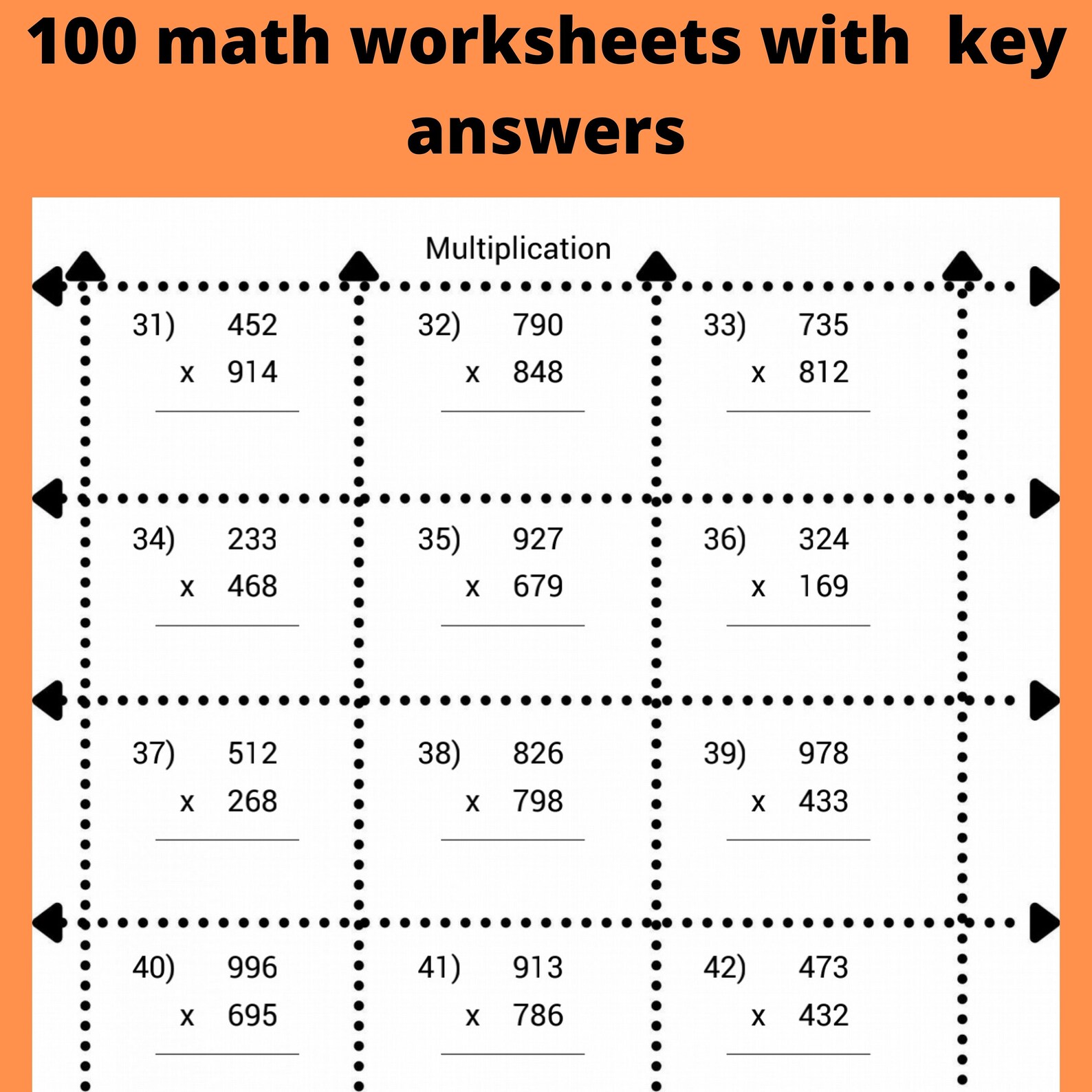 Multiplication Worksheets for Kids, 100 Printable Practice Sheets ...