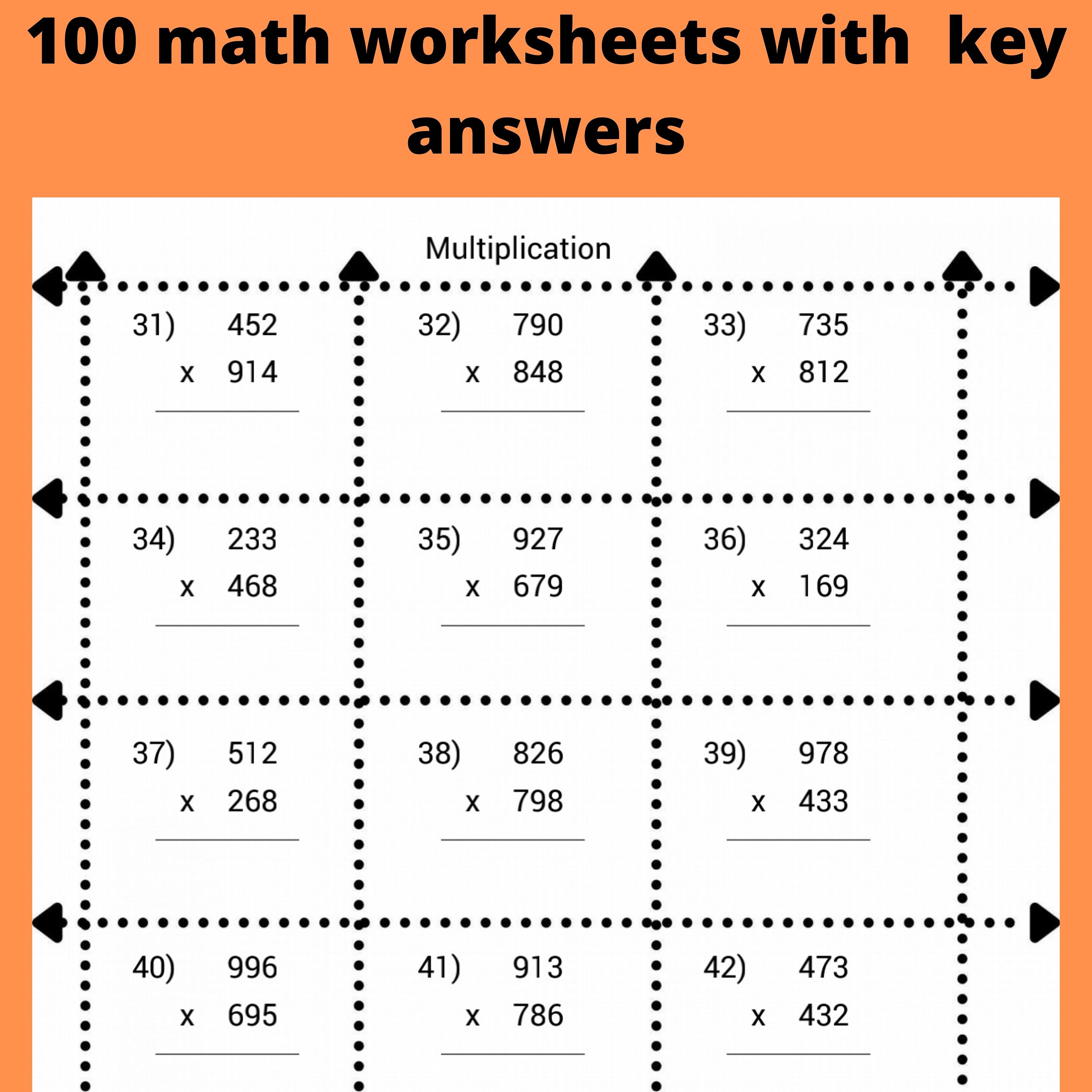 Multiplication Worksheets for Kids, 100 Printable Practice Sheets ...