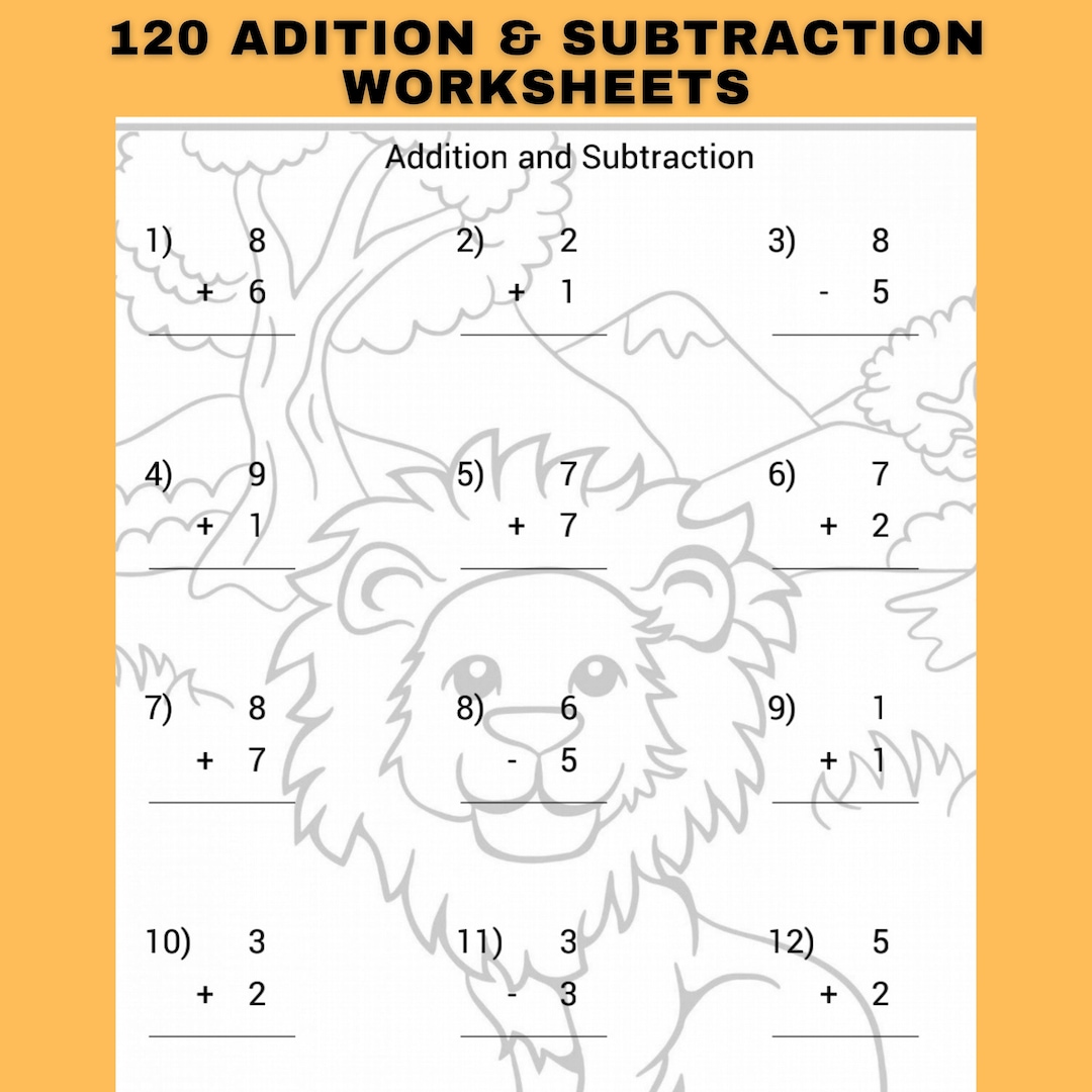 Math 1st Grade Workbook Sheets, Kids Math Learning Addition Subtraction ...