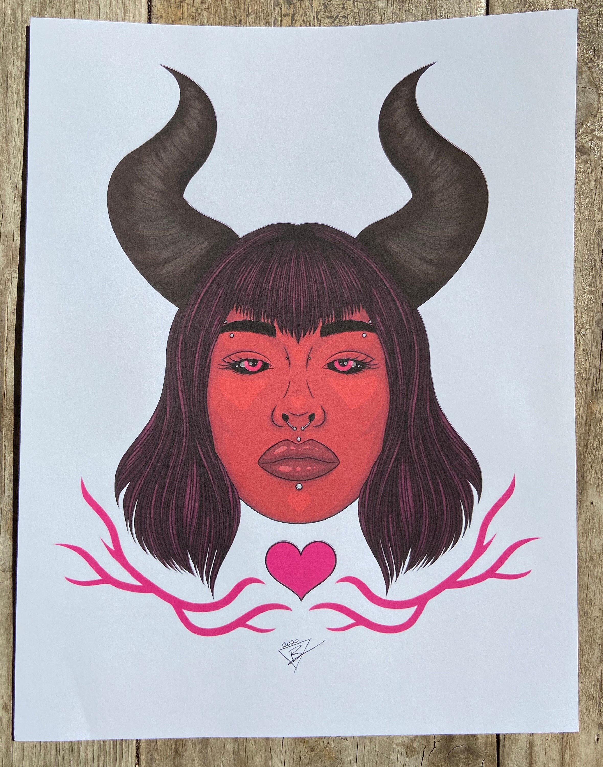 Love Demon Original Artwork Imprimer | Etsy