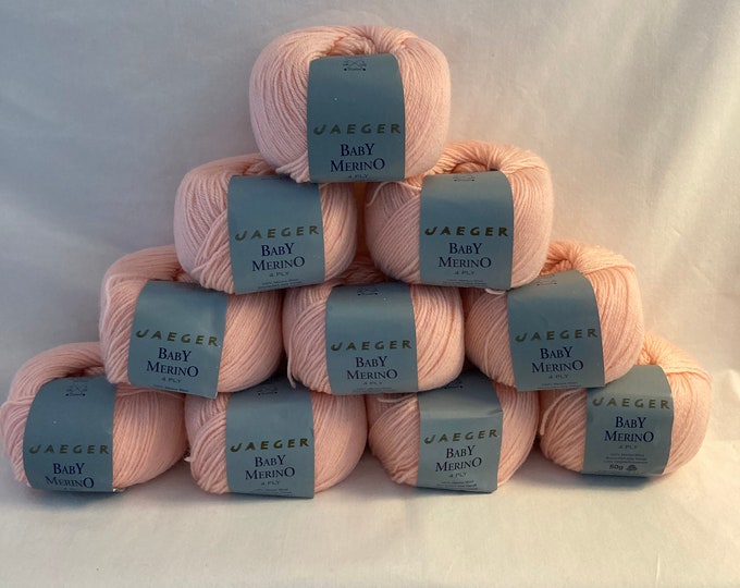 Jaeger Baby Merino Yarn 4-ply 100% Merino Yarn in Magnolia soft Pink - Etsy