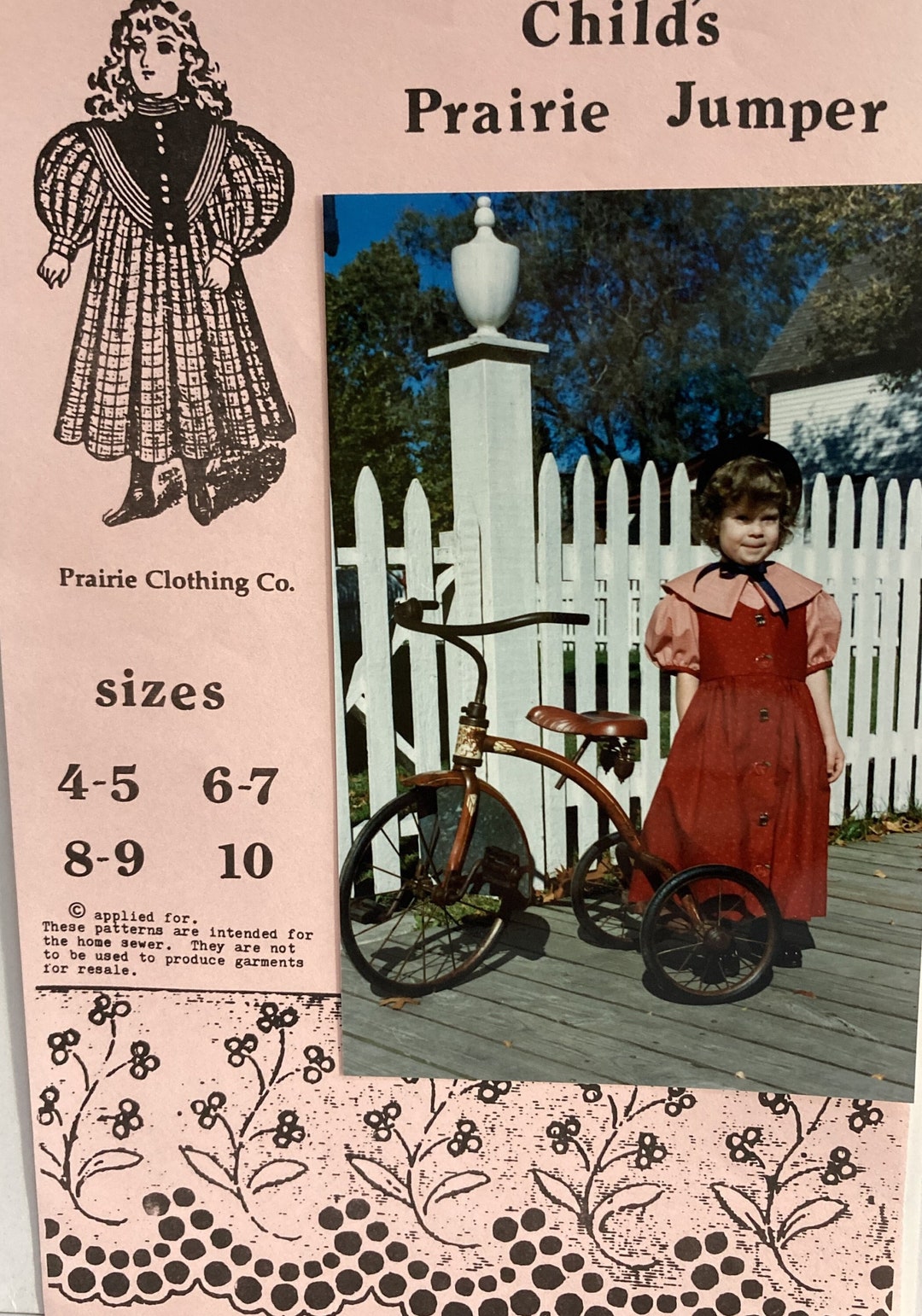 Prairie Clothing Co. UNCUT Prairie Jumper Pattern in Child's Sizes 4-5 ...