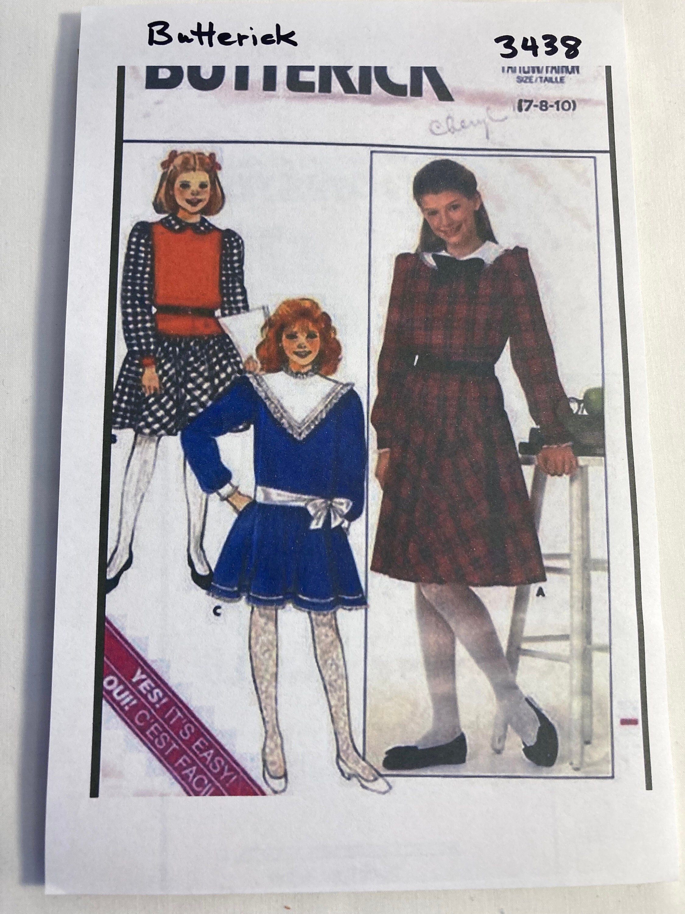 Sewing & Needlecraft Sewing & Fiber Sewing UNCUT 80s Butterick 3350 ...
