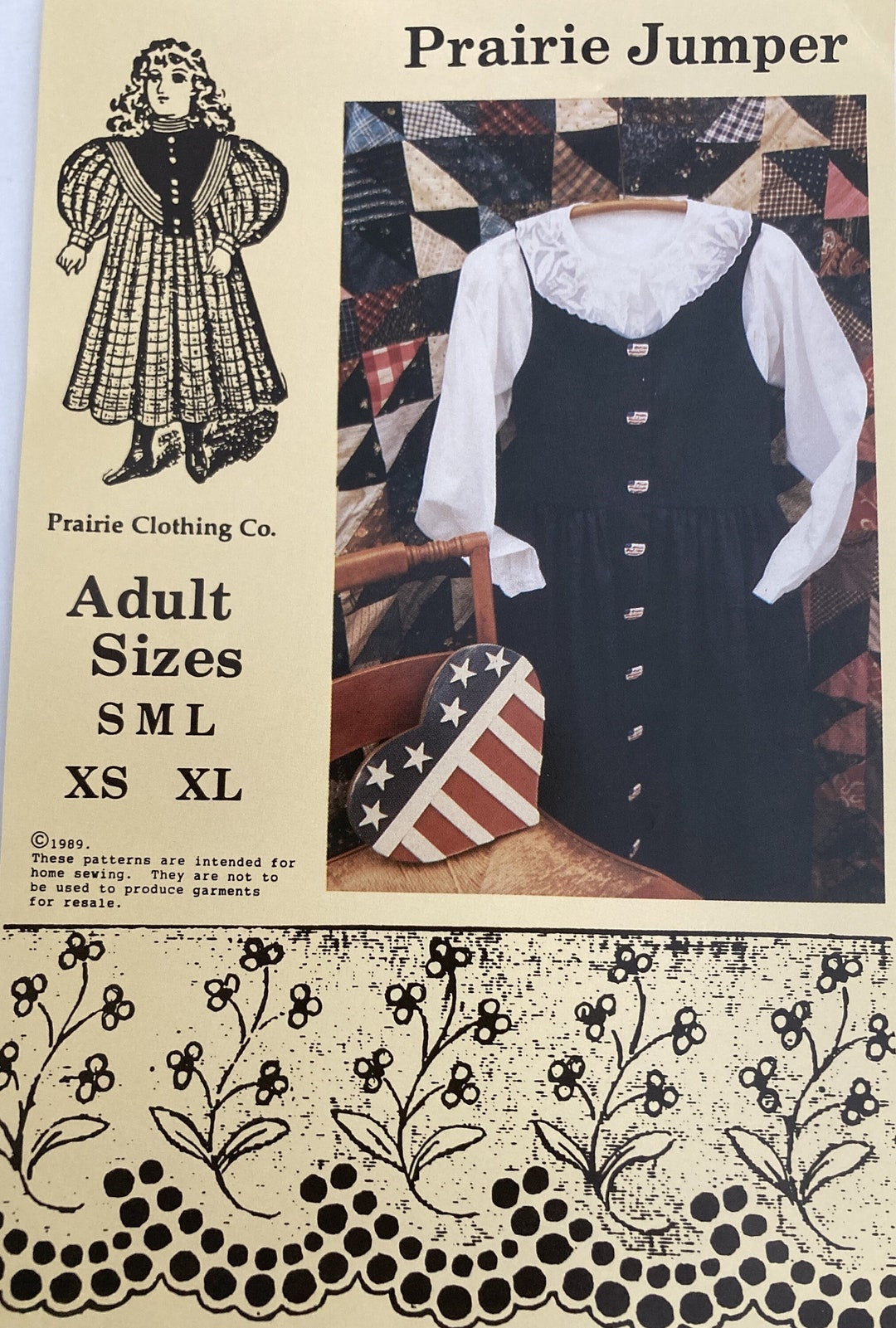 Prairie Clothing Co. UNCUT Prairie Jumper in Adult Sizes Extra Small ...