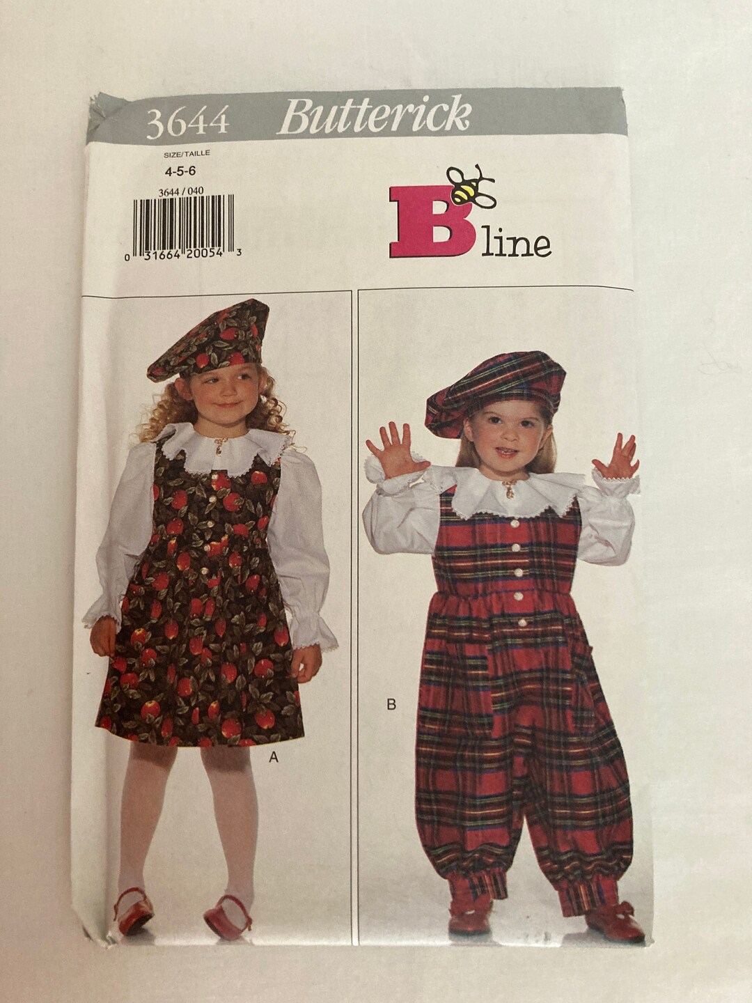 Butterick UNCUT Pattern 3644 for Children's Jumper, Jumpsuit, Blouse ...