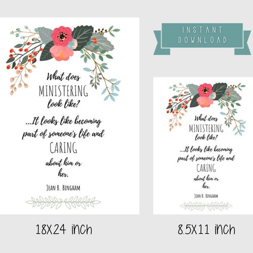 Ministering Printable LDS Relief Society Ministering - Etsy