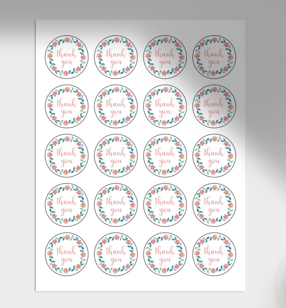 Thank You Stickers - Printable | Digital Download | Avery Presta 94509 ...