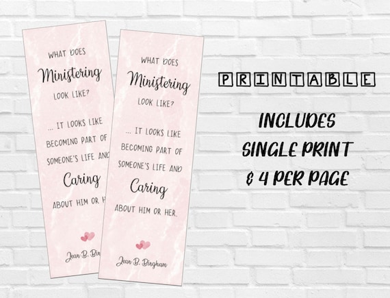 Printable Ministering Bookmark PDF | Etsy