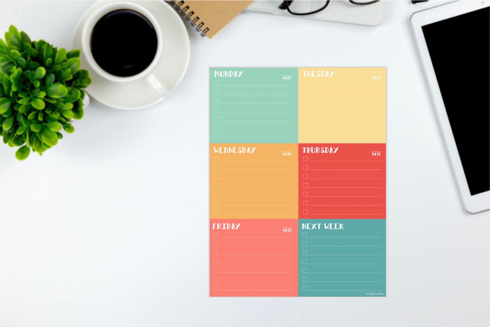 5 Day Checklist Planner - Printable - Etsy