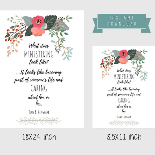 Ministering LDS Ministering Printable Relief Society - Etsy