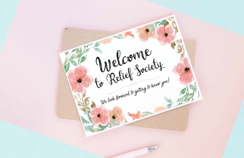 Relief Society Welcome Cards 5x7 - Printable - Etsy