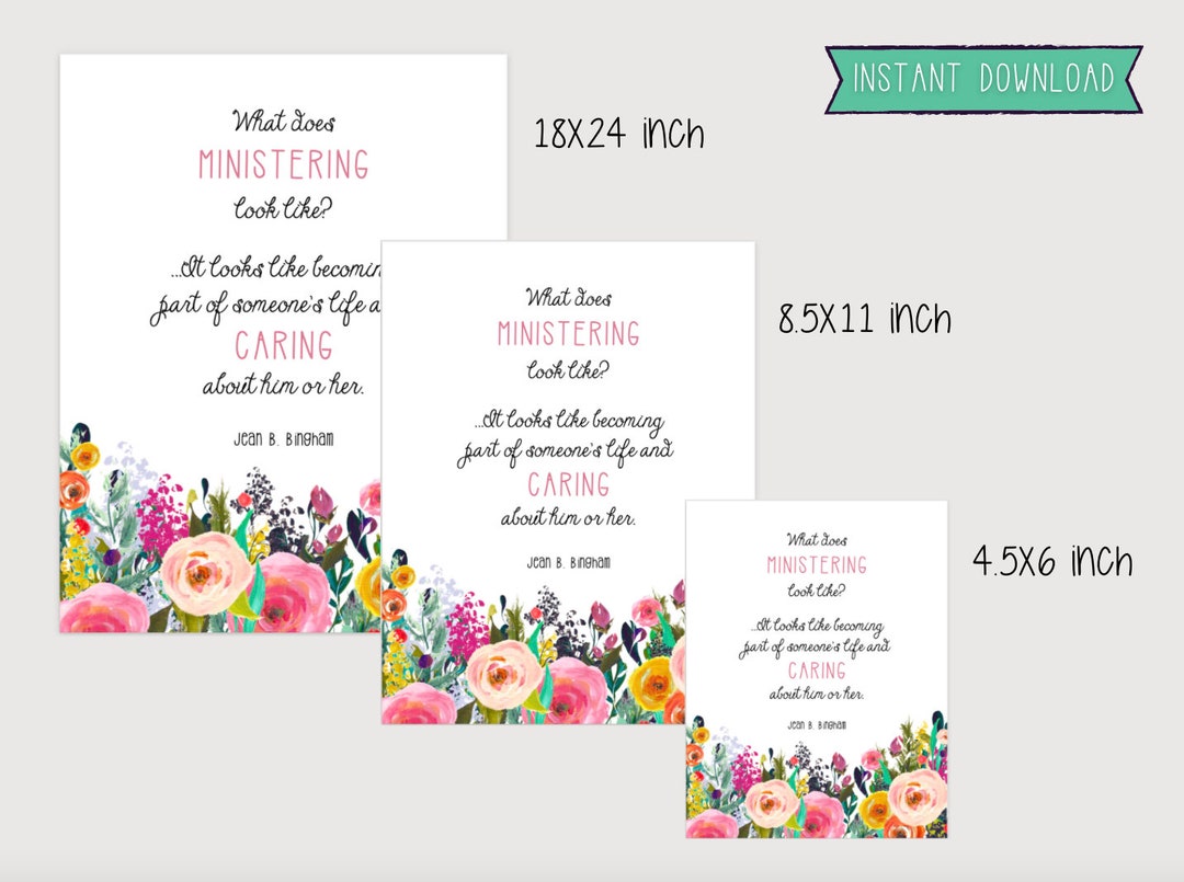 Ministering Printable | LDS Relief Society Ministering | Poster/binder ...