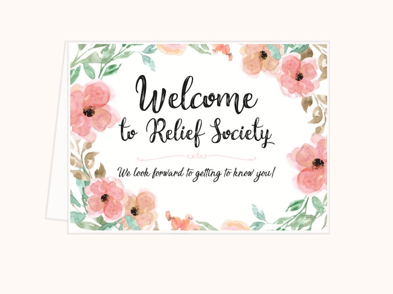 Relief Society Welcome Cards 5x7 - Printable - Etsy