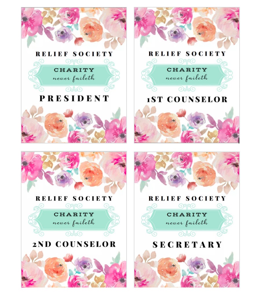 LDS Relief Society Presidency Binder Covers - Printable - Etsy