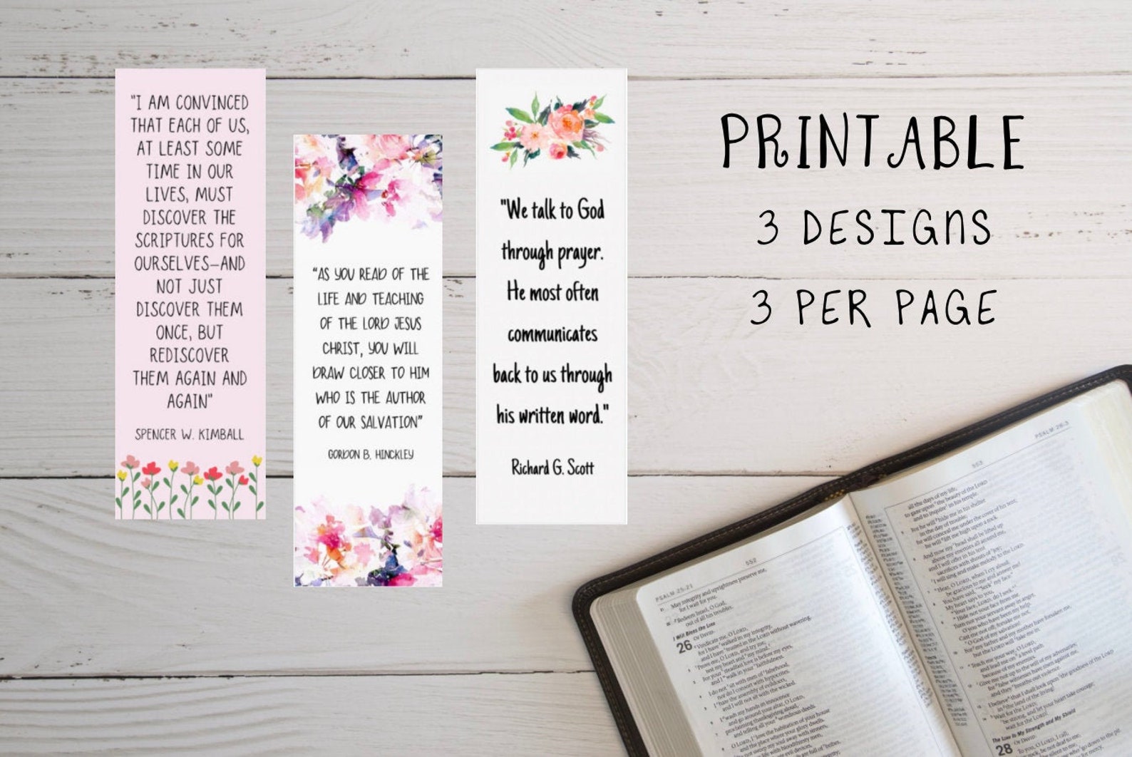 LDS Scripture Bookmarks | General Conference Quotes - Etsy