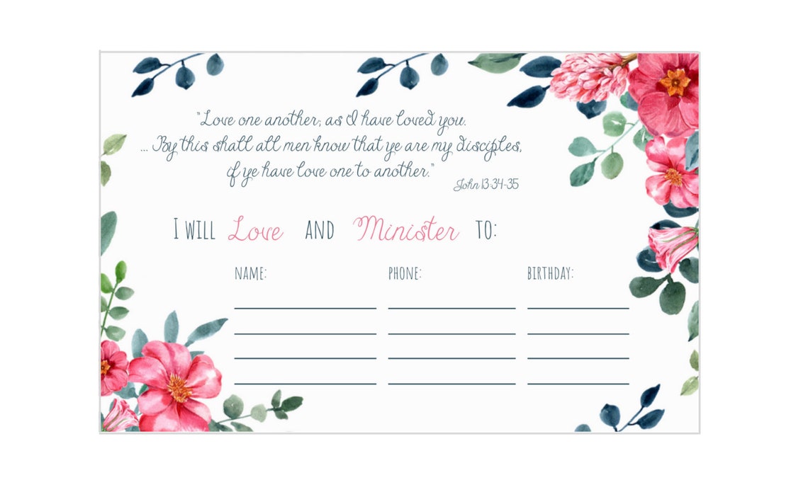 Ministering Assignment Cards - LDS Relief Society Printable - Navy ...