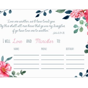 Ministering Assignment Cards - LDS Relief Society Printable - Navy ...