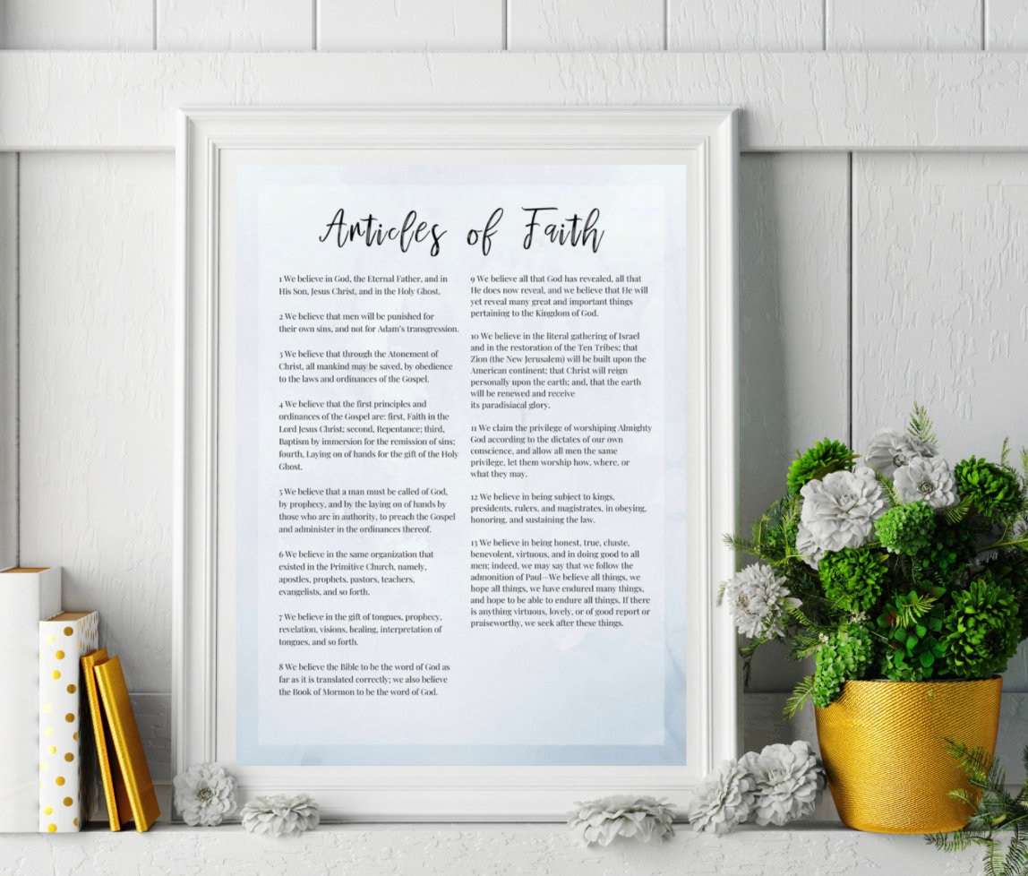 Articles of Faith - LDS - Printable Poster - Etsy