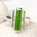 Raw Green Jade Ring, Two Silver Bar Ring, Sterling Silver Ring, Jade ...