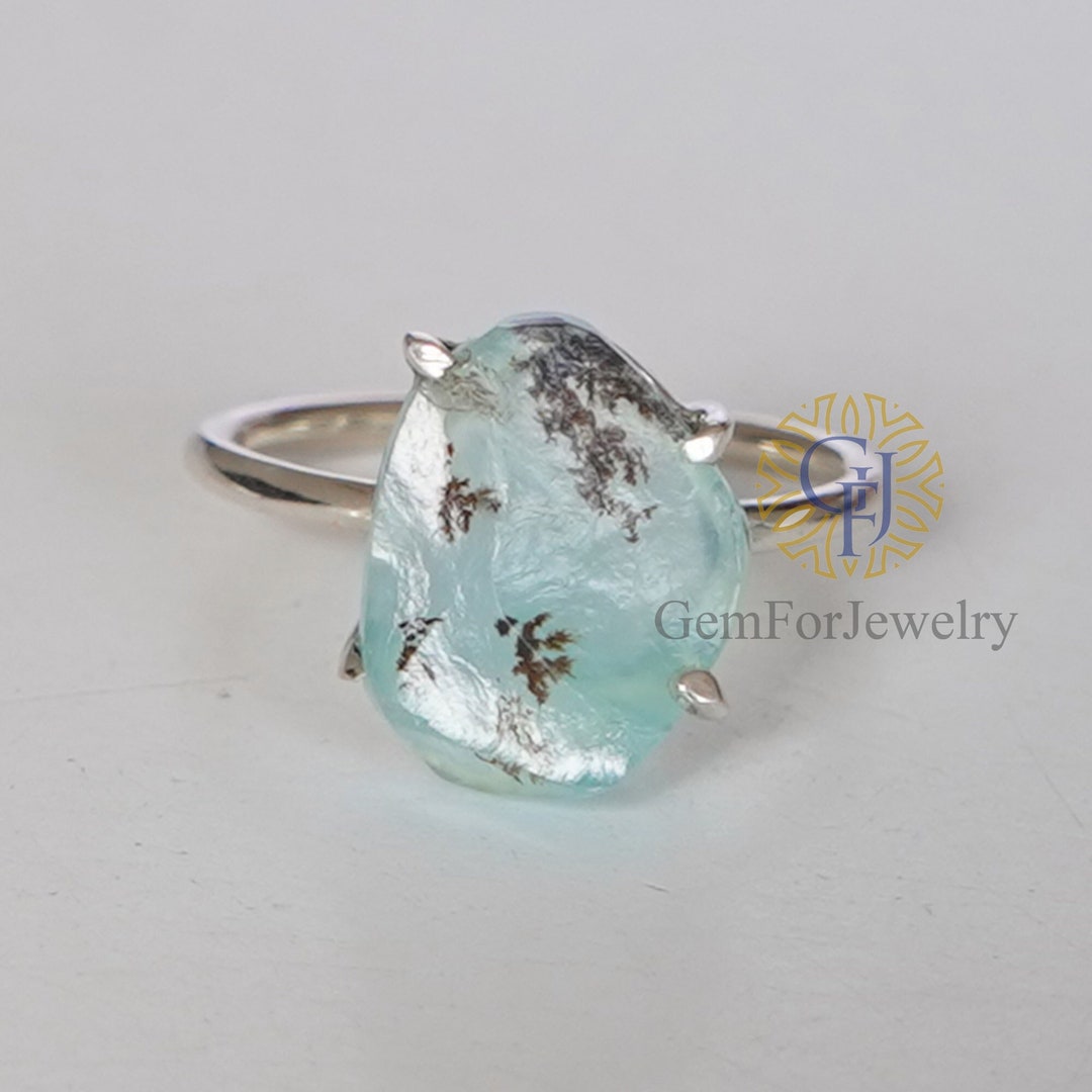 Peruvian Opal Ring, Blue Opal Ring, Raw Opal Ring, Gemstone Ring ...