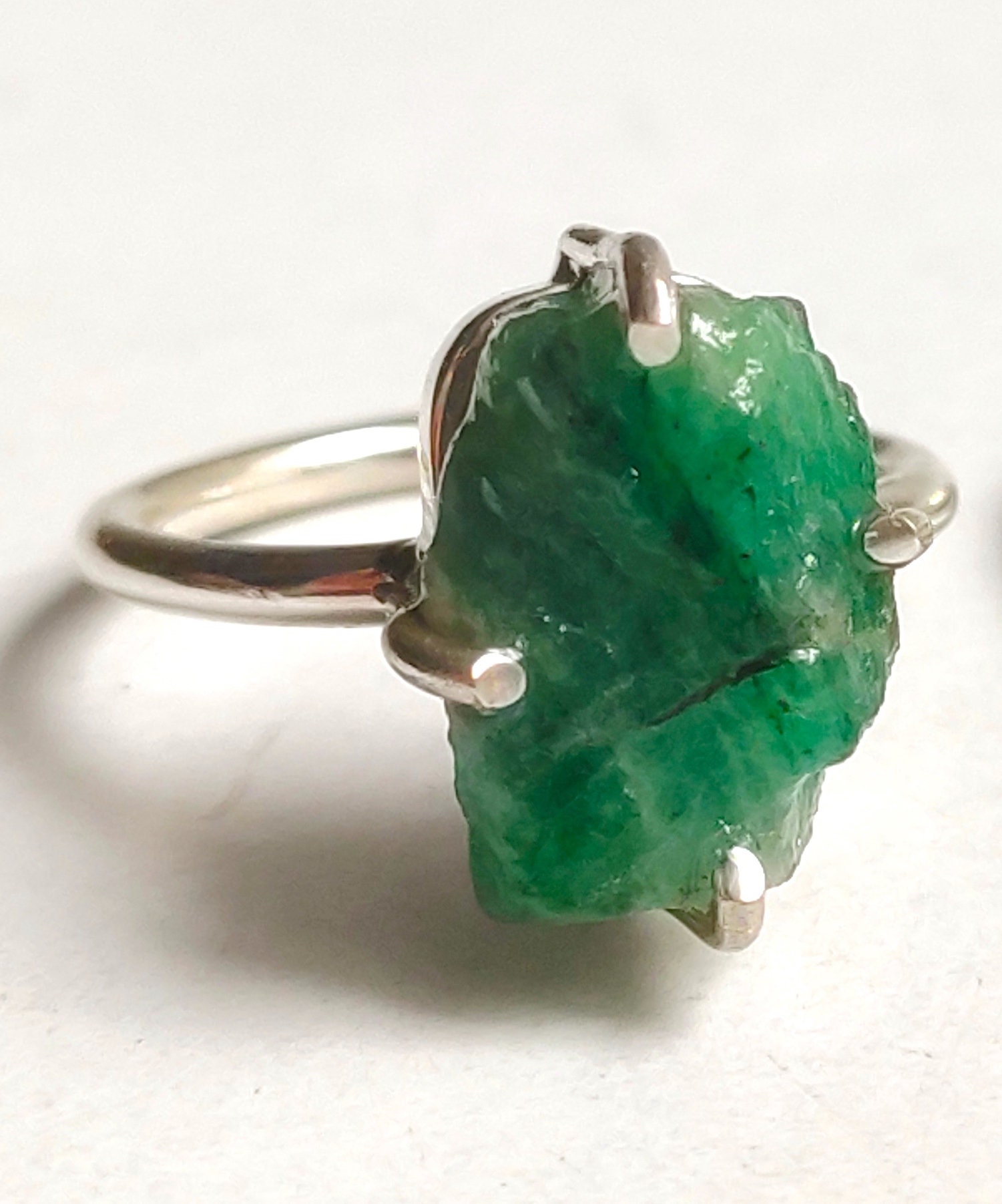 Brazilian Emerald Ring, Emerald Crystal Ring, Handmade Silver Jewelry ...