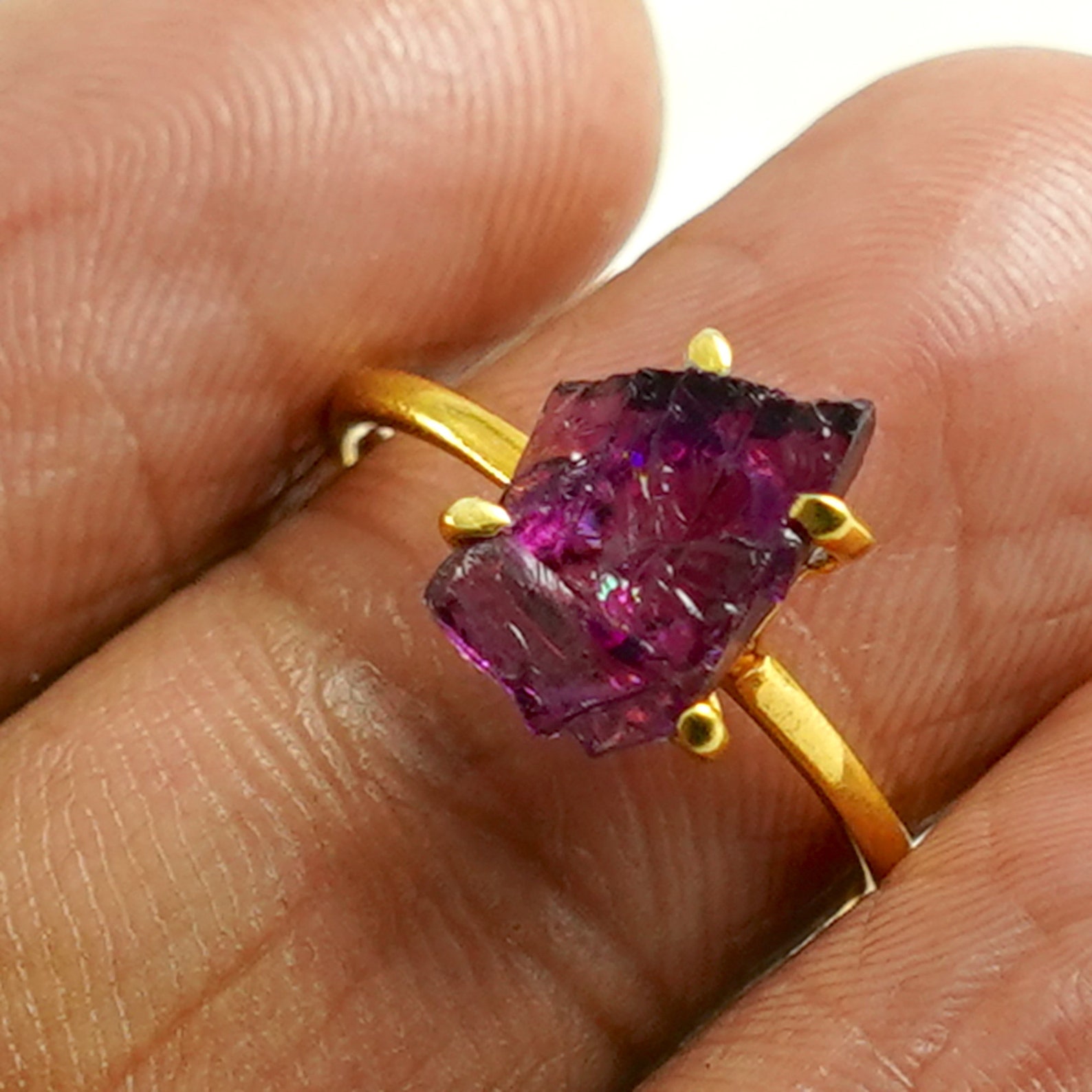 Raw GRAPE Garnet Ring Rhodolite Grape Garnet JEWELRY Raw - Etsy