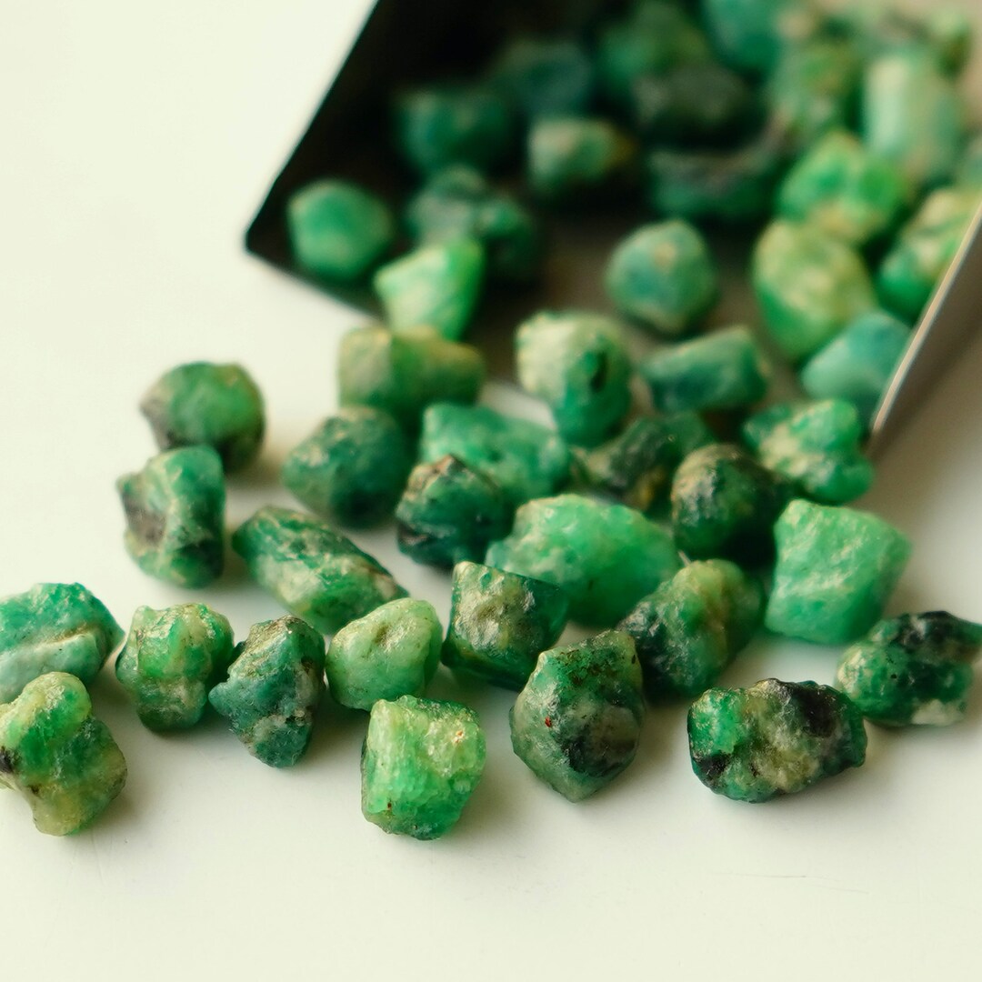 Raw Emerald Rough Stone, Natural Brazilian Genuine Emerald Crystal ...