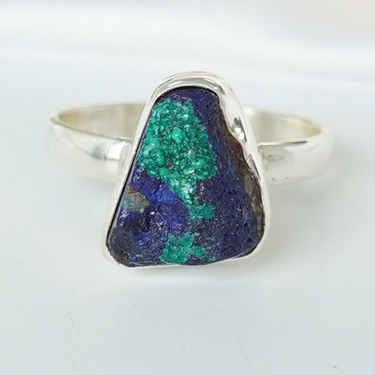 Raw Azurite Malachite Ring Azurite Rough Ring Raw Gemstone - Etsy