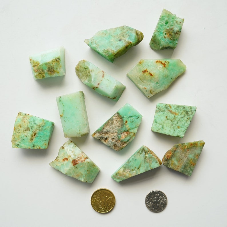 Gemstones Jewelry & Beauty Healing Crystal Raw Chrysoprase Slice ...
