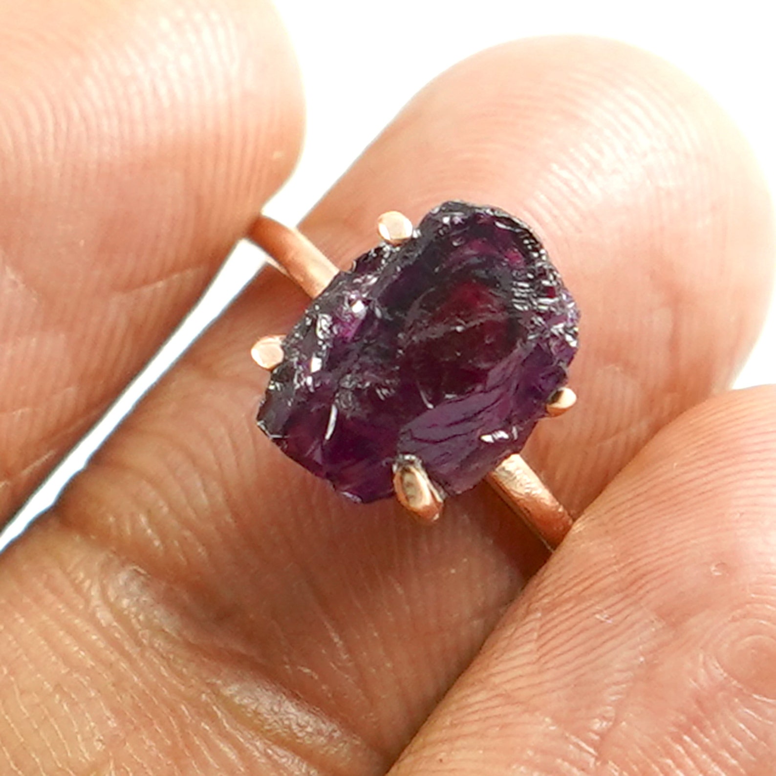 Raw GRAPE Garnet Ring Rhodolite Grape Garnet JEWELRY Raw - Etsy