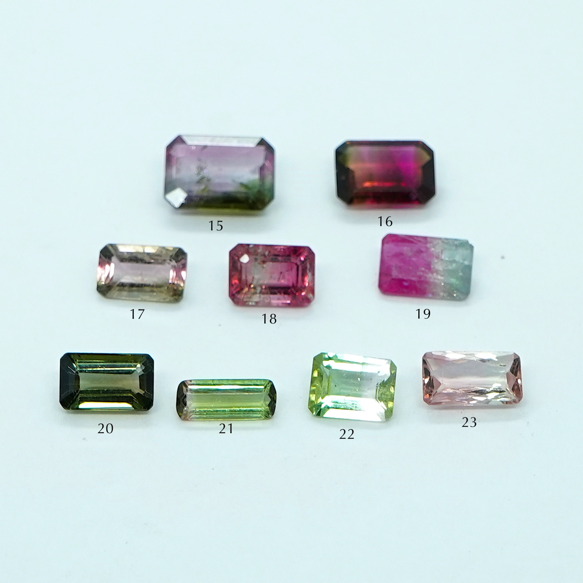 Natural Watermelon Bio Tourmaline Baguette, Fine Quality Hand Cut ...