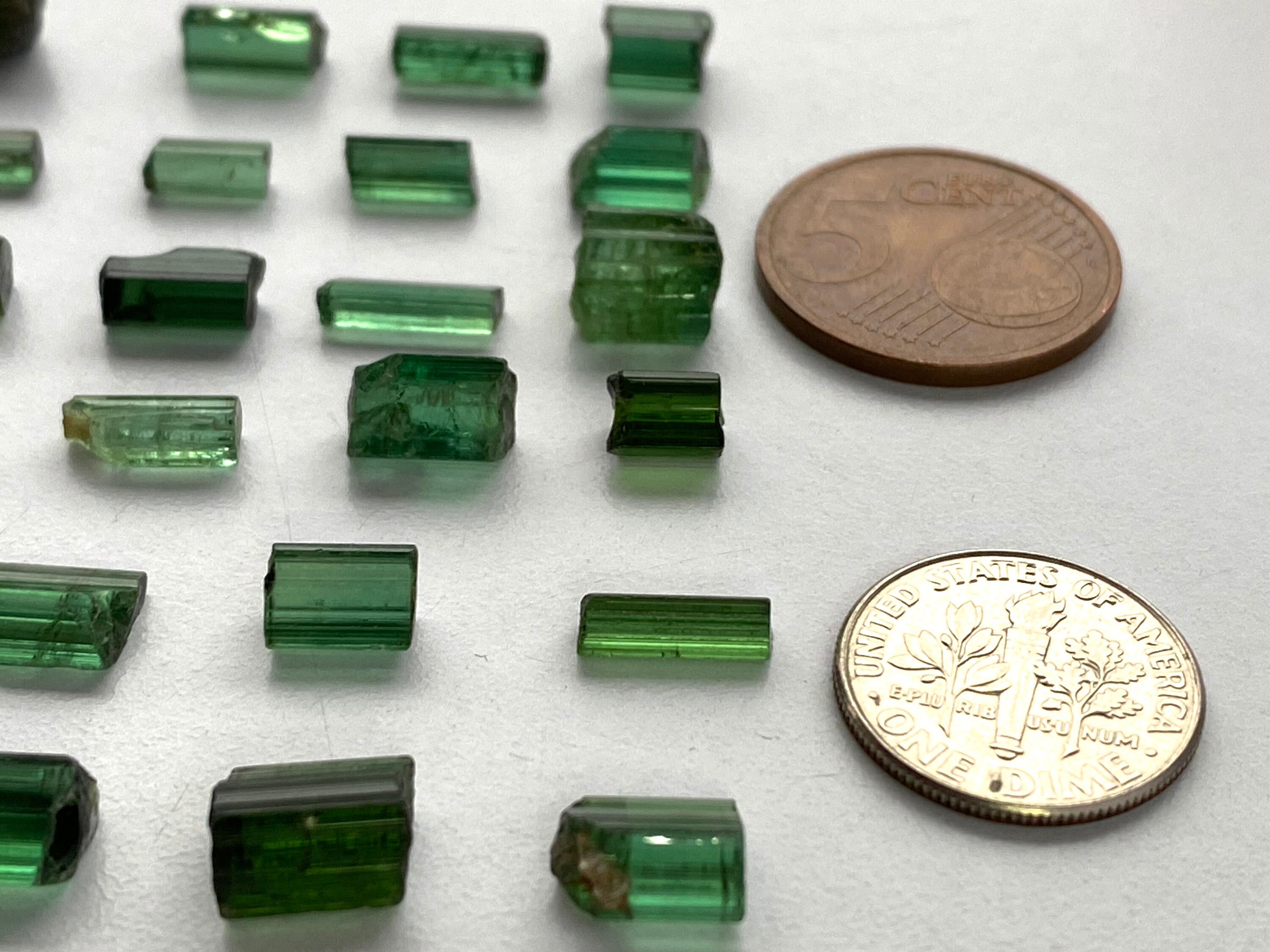Raw Green Tourmaline Sticks 5 20mm Long Pencil Natural Etsy