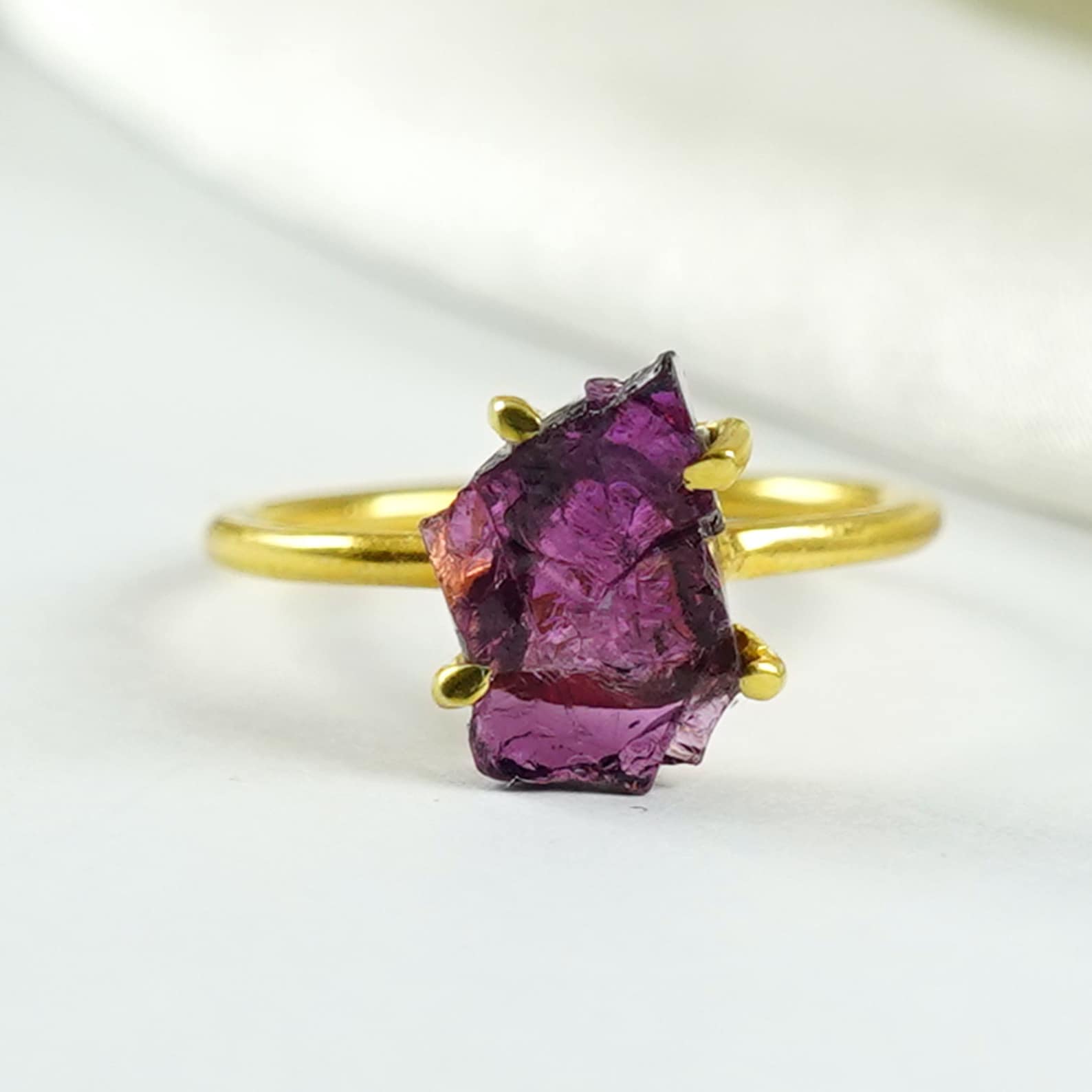 Raw GRAPE Garnet Ring Rhodolite Grape Garnet JEWELRY Raw - Etsy