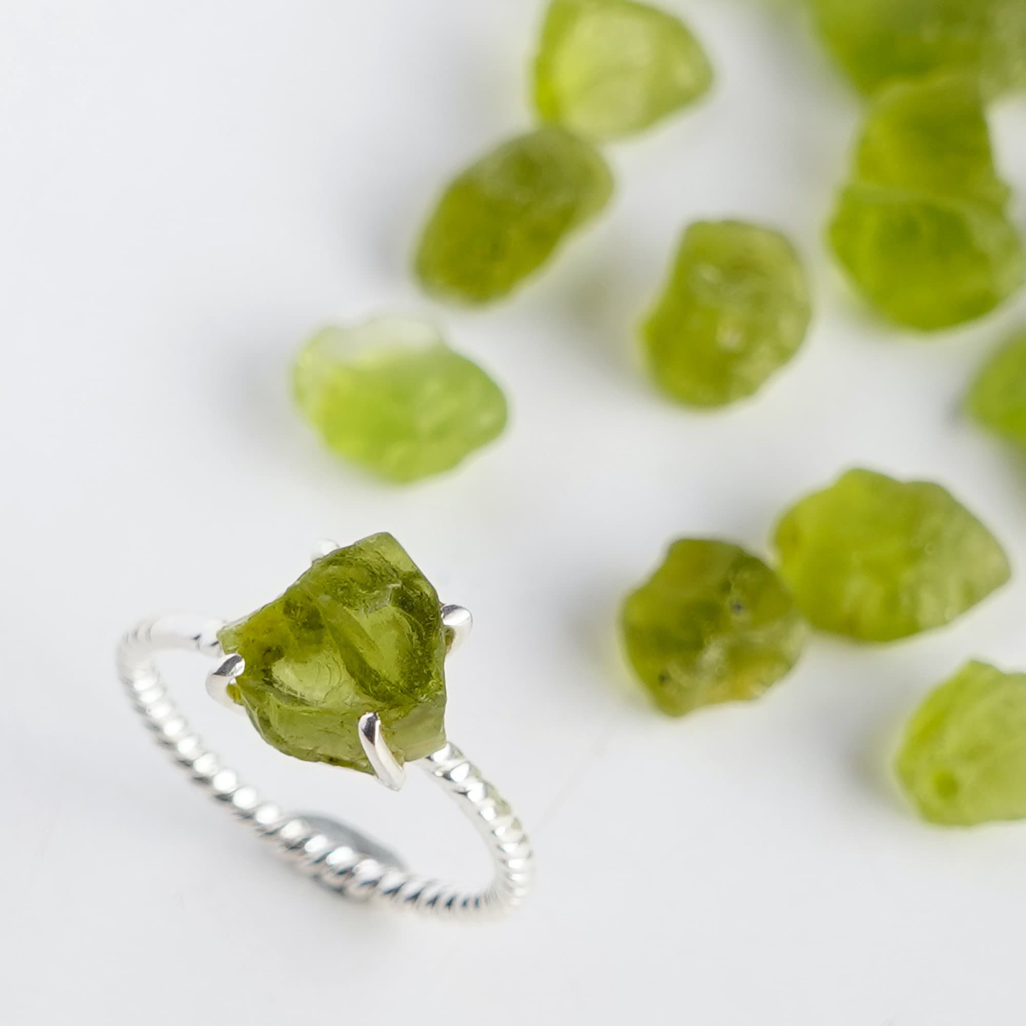 Raw Crystal Rings 14 Stone Options Sterling Silver Twisted | Etsy