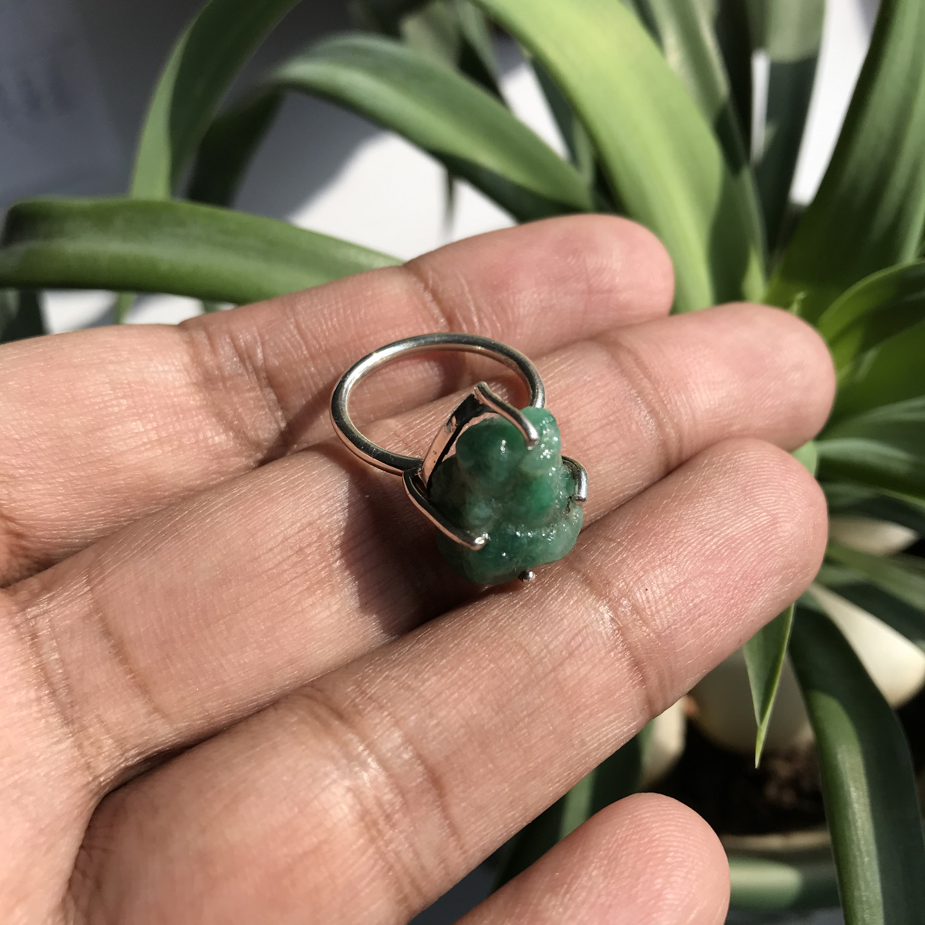 Brazilian Emerald Ring, Emerald Crystal Ring, Handmade Silver Jewelry ...