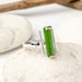 Raw Green Jade Ring, Two Silver Bar Ring, Sterling Silver Ring, Jade ...