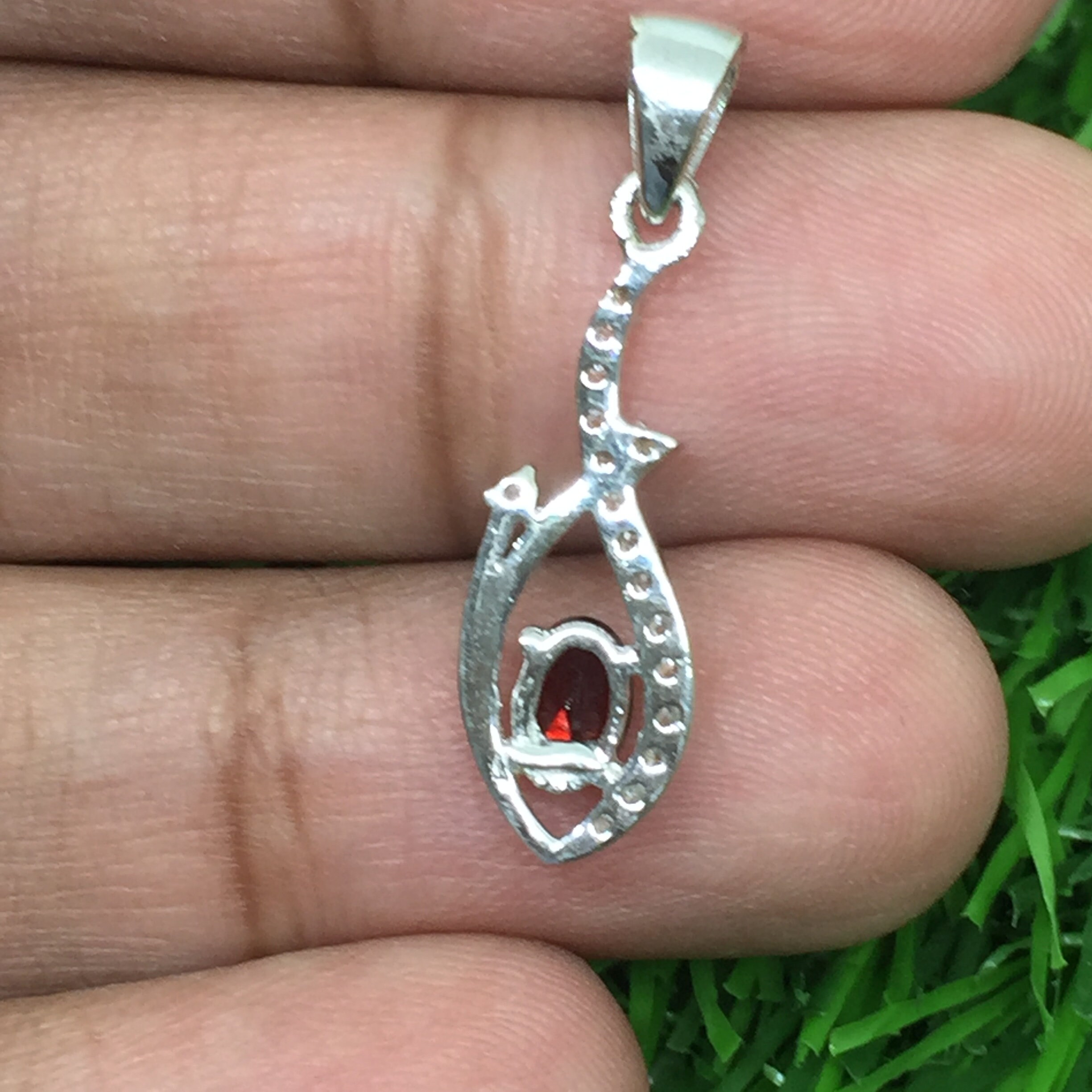 Garnet Fish Necklace Pendant Garnet Silver Jewelry Garnet | Etsy