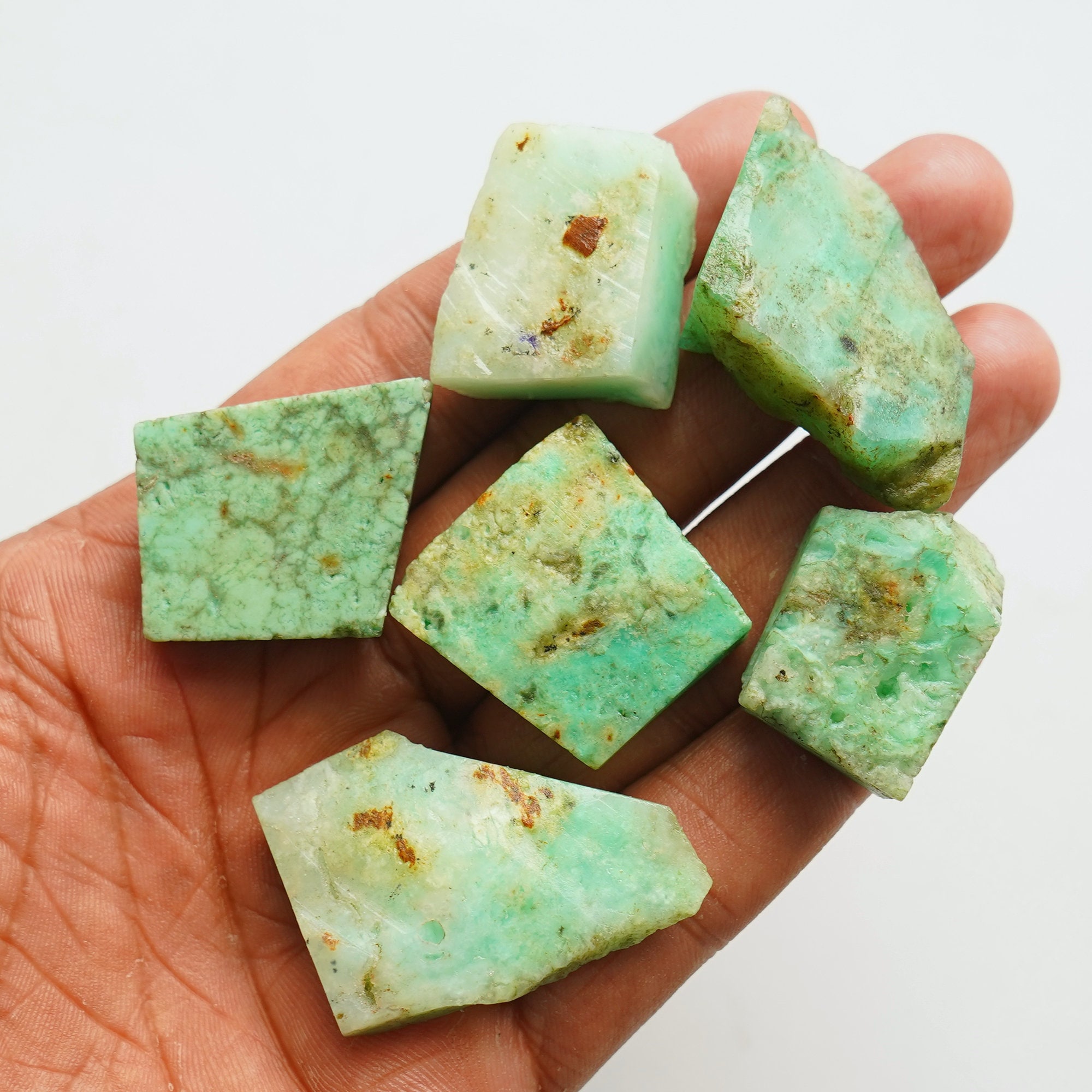 Gemstones Jewelry & Beauty Healing Crystal Raw Chrysoprase Slice ...