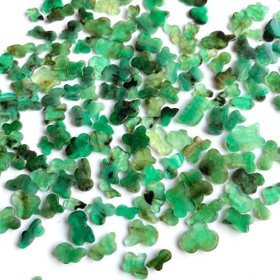 Emerald Fancy Floral Slices Hand Polished Stone for Raw - Etsy