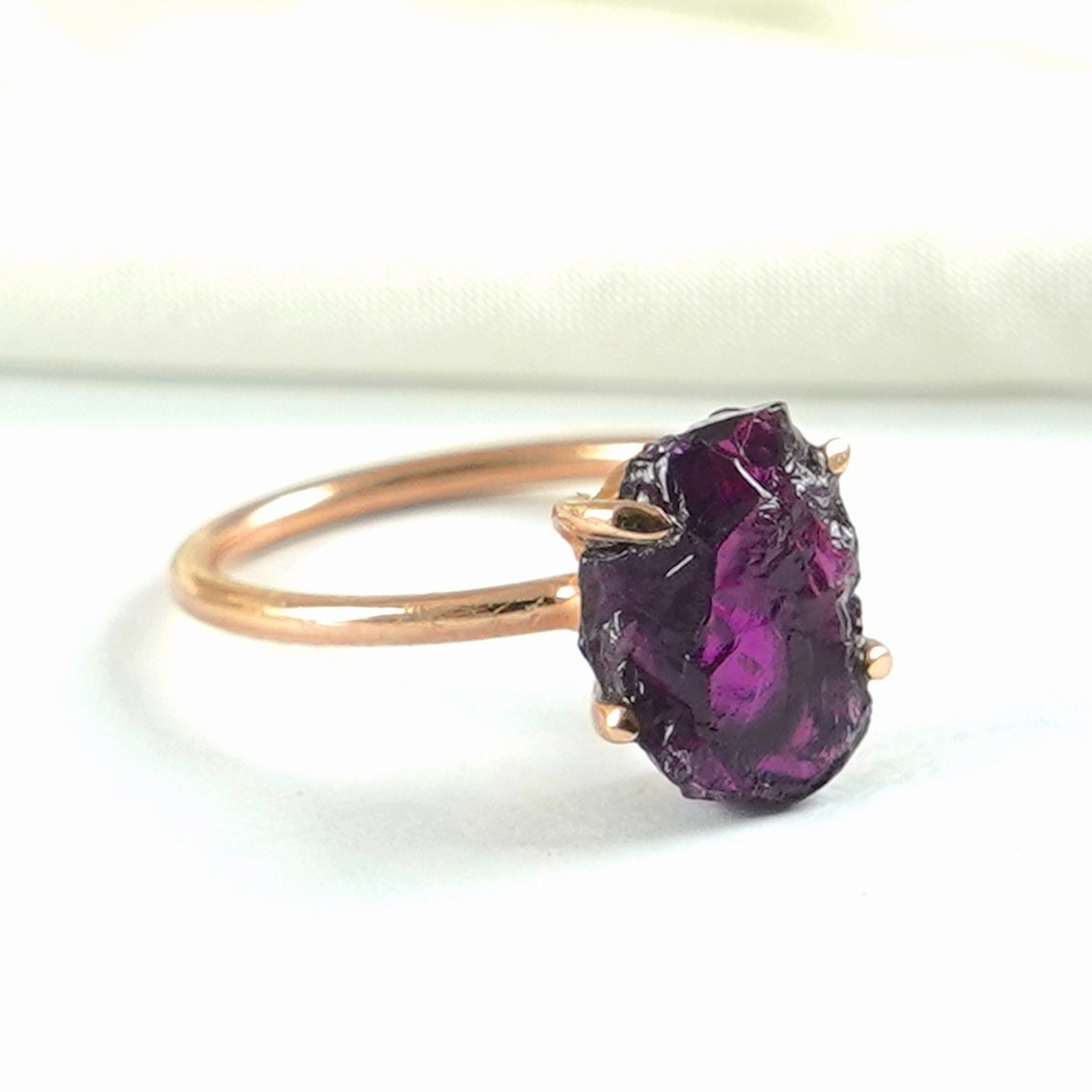 Raw GRAPE Garnet Ring Rhodolite Grape Garnet JEWELRY Raw - Etsy