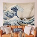 The Great Wave off Kanagawa Wall Tapestry, Wall Hanging Art, Great Wave ...