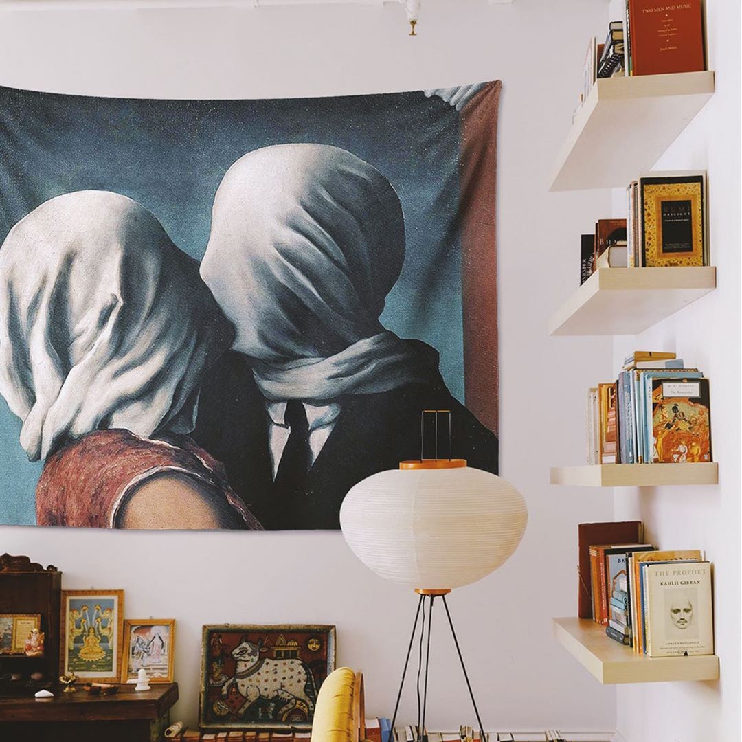 Rene Magritte the Lovers Series Wall Tapestry, Wall Hanging Art ...