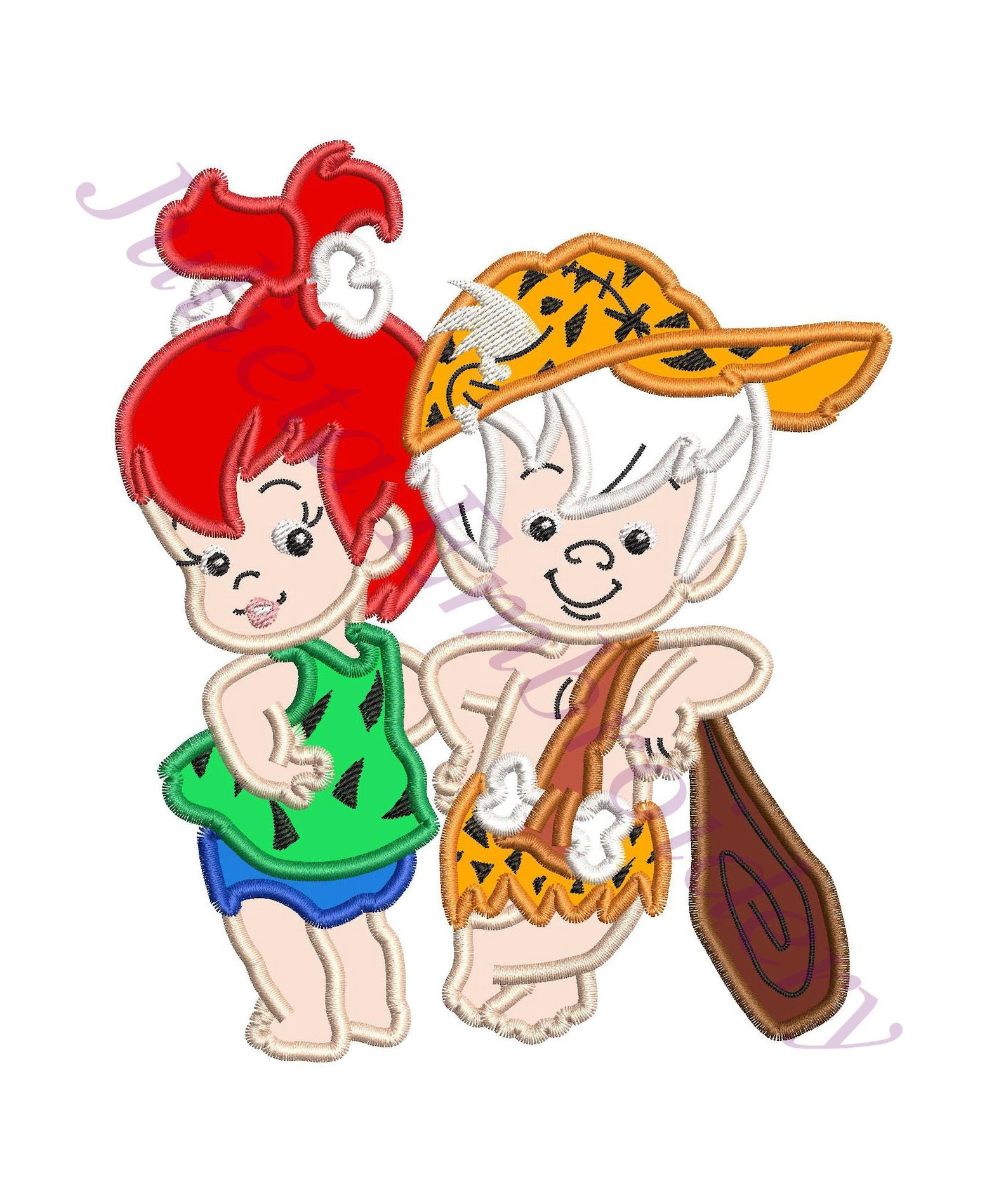 Pebbles And Bamm Bamm Rubble The Flintstones Applique Design Etsy